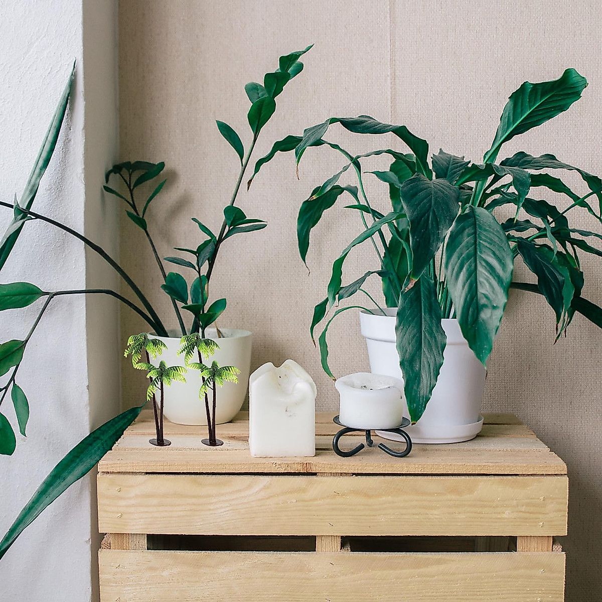 SUPVOX Cupcake Toppers Mini Palm Tree 3pcs Palm Model Trees Scenery Model Miniature Plastic Artificial Layout Rainforest Diorama Building Model Trees Simulation Palm Tree Fake Tree