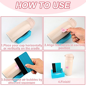 Silicone Cup Cradle for Tumblers,2 Pack Tumbler Holder for Crafts with Built-in Slot and Felt Edge Squeegee,Small Cup Cradle Use to Apply Vinyl Decals,Anti-Skidding Tumbler Stand Cup Holder