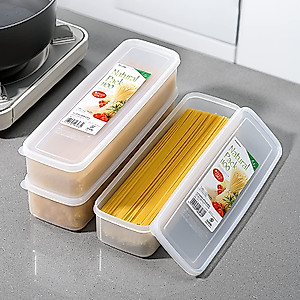 2 Pack-Pasta Storage Containers, Airtight Spaghetti Food Container with Soft Lids, BPA Free, Kitchen Box Organization Jar for Spaghetti, Cereal, Flour, Sugar, Noodles (2)