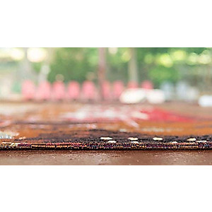 Unique Loom Outdoor Modern Collection Area Rug - Pine (5' 3" x 8' Rectangle, Multi/ Brown)