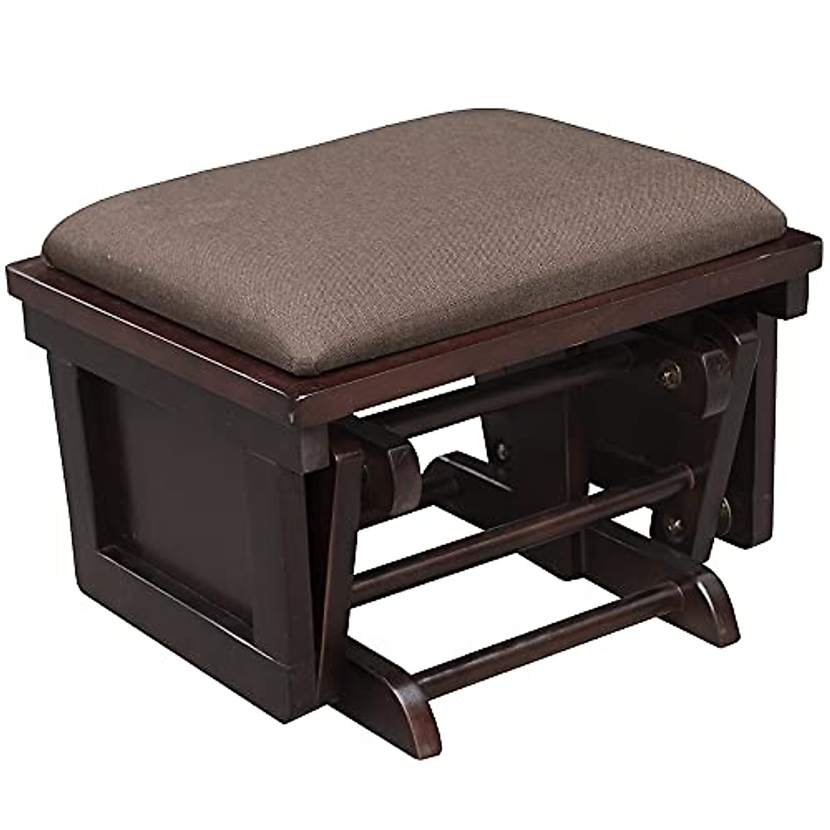 HOMCOM Nursery Glider Rocking Chair with Ottoman, Thick Padded Cushion Seating and Wood Base, Brown