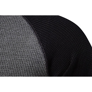 MUSE FATH Men’s Waffle Authentics Long Sleeve Henley Shirt Casual Button Placket T-Shirt-Dark Grey-L