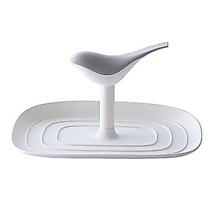 BUJIATANG Storage Rack Pan Lid Holder Silicone Multifunctional Spatula Spoon Rack Kitchen Storage Organizer Stand White