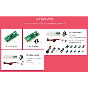 Pre-Soldered Header Raspberry Pi Pico MicrocontrollerDevelopment Board Based on Raspberry Pi RP2040 Chip,Dual-Core ARM Cortex M0+ Processor, Flexible Clock Running up to 133 MHz