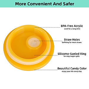 Colorful Acrylic Lids for 16 oz Glass Cups, Spill Proof and Reusable Tumbler Replacement Lids, Suitable for Beer Cans, Water Cups and Glasses(10 Pcs)