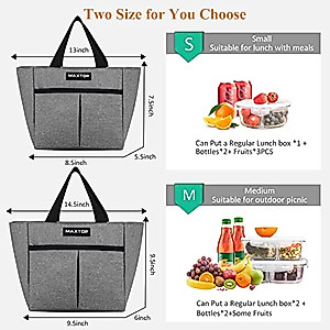 MAXTOP Lunch Bags for Women,Insulated Thermal Lunch Tote Bag,Lunch Box with Front Pocket for Office Work Picnic Shopping (Black, Small)
