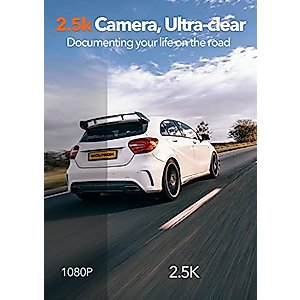 WOLFBOX 2.5K Dash Cam WiFi, 1600P Dash Camera for Cars, Full HD i03 Car Camera Front, Dashcam with Loop Recording, APP Control, Night Vision, 24 Hours Parking Monitor, Support 64GB Max