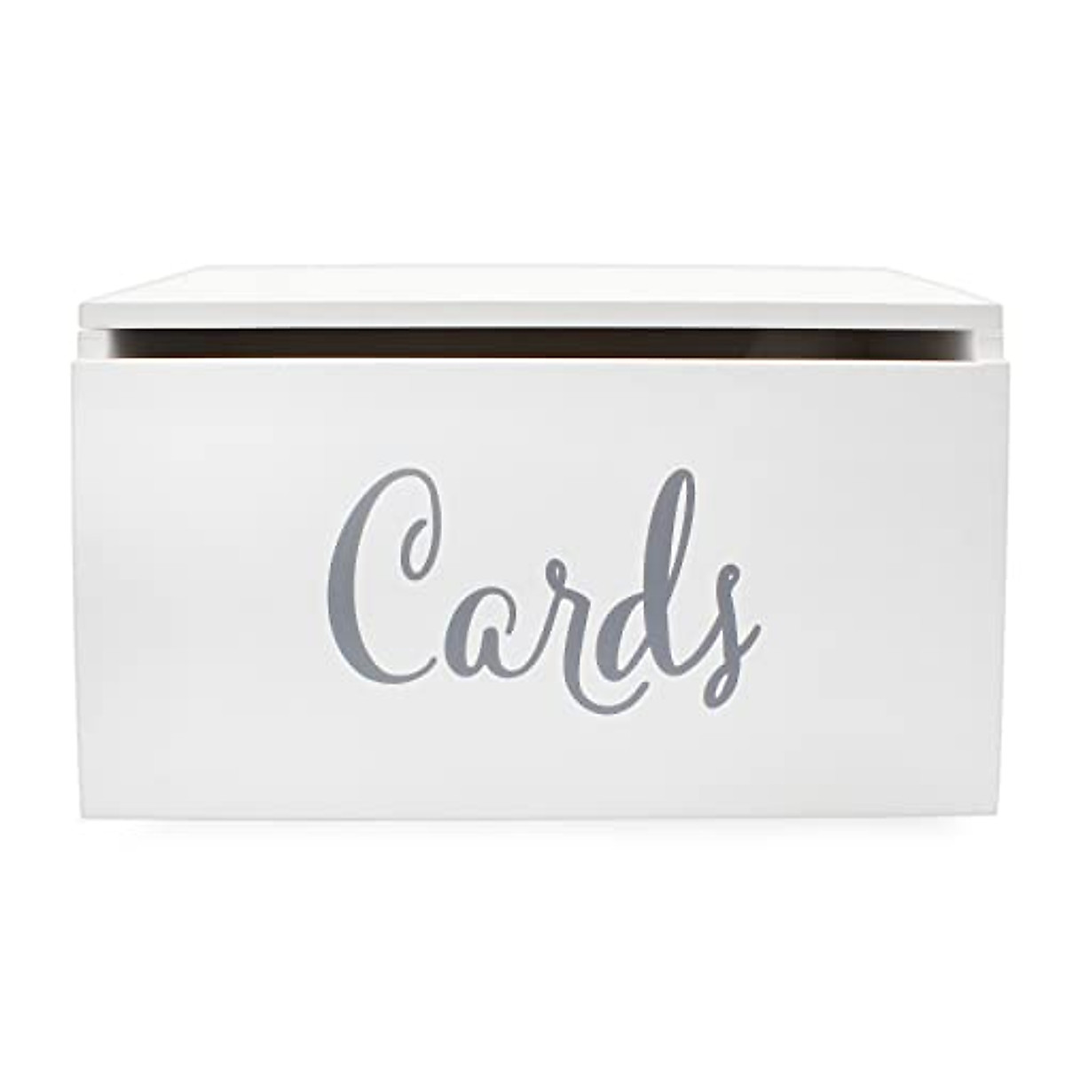 Darware Wooden Wedding Card Box for Reception, White Decorative Card Receiving Box for Birthdays, Showers, Graduations and More