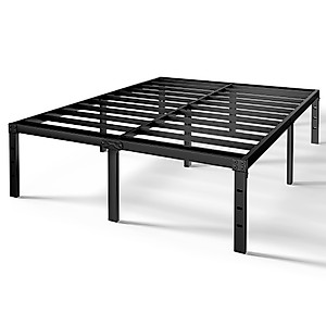 QEROMY Bed Frame No Box Spring Needed, Heavy Duty Metal Platform Bed Frame Noise-Free, Quick & Easy Assembly, Black (Full, 14 INCH)