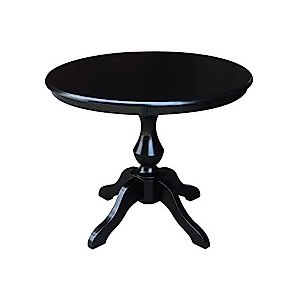 International Concepts 36" Round Top Pedestal Table-28.9" H, Black