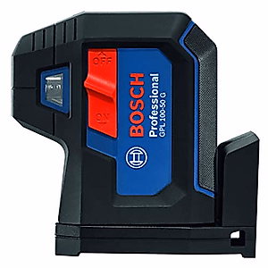 Bosch GPL100-50G 125ft 5 Dots Point Alignment Laser Level 360 With Integrated Magnetic Mount, Heavy-Duty for Layout & Plumbing, Includes Batteries and Hard Case,Green/red