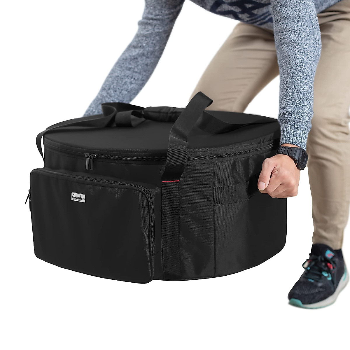 SAMDEW 21-Inch Outdoor Fire Pit Bag Compatible with Outland Firebowl Model 863 864, Firebowl Travel Carrying Case for 21-Inch Diameter Propane Gas Fire Pit, Black, Bag Only
