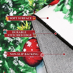 SHACOS Christmas Doormat Washable Non-Slip Christmas Red and Black Plaid and Snowman Doormats, Winter Xmas Tree Low Profile Entrance Floor Mat Merry Christmas Decorations for Home, 32"x48"