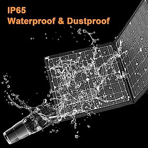 KAUWOX 60W Portable Solar Panel, 23% High Efficiency,USB QC 5V 3.0A&USB Type-C 5V 2.4A&DC 18V Power Output Interface ，IP65 Water & Dustproof Design for Phones, Tablets, Digital Cameras,Camping