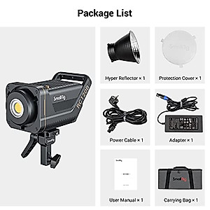 SmallRig RC 120B 120W Bi-Color Cob Video Light 52800Lux@1m 2700K-6500K On-Board and SmallGoGo App Control, TLCI 96+ CRI 95+,9 Lighting Effects Support AC Adapter & 14.4V/26V V-Mount Battery-3471
