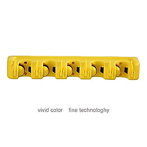 Mop Broom Holder Garden Tools Wall Mounted Organizer Storage Hooks Garage Storage Rack Hanger 5 Position and 6 Hooks for Home Kitchen Garden Organizing