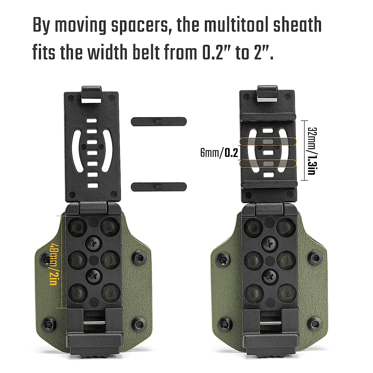 TACTICAL GEEK TX3 Multi-Tool Sheath, Multi Tool Holster, Thickness Adjustable Multi-Tool Holder with Back Clip for Belt, Multi-Tool not Included(Green)