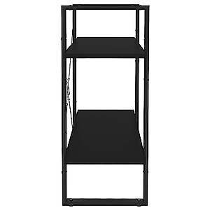 SLGSDMJ Industrial Style Open Office Bookshelf, Ladder Bookshelf, Shelving Unit, Closet Organizer, Multipurpose Storage Cabinet,2-Tier Book Cabinet Black 31.5"x11.8"x27.6" Chipboard
