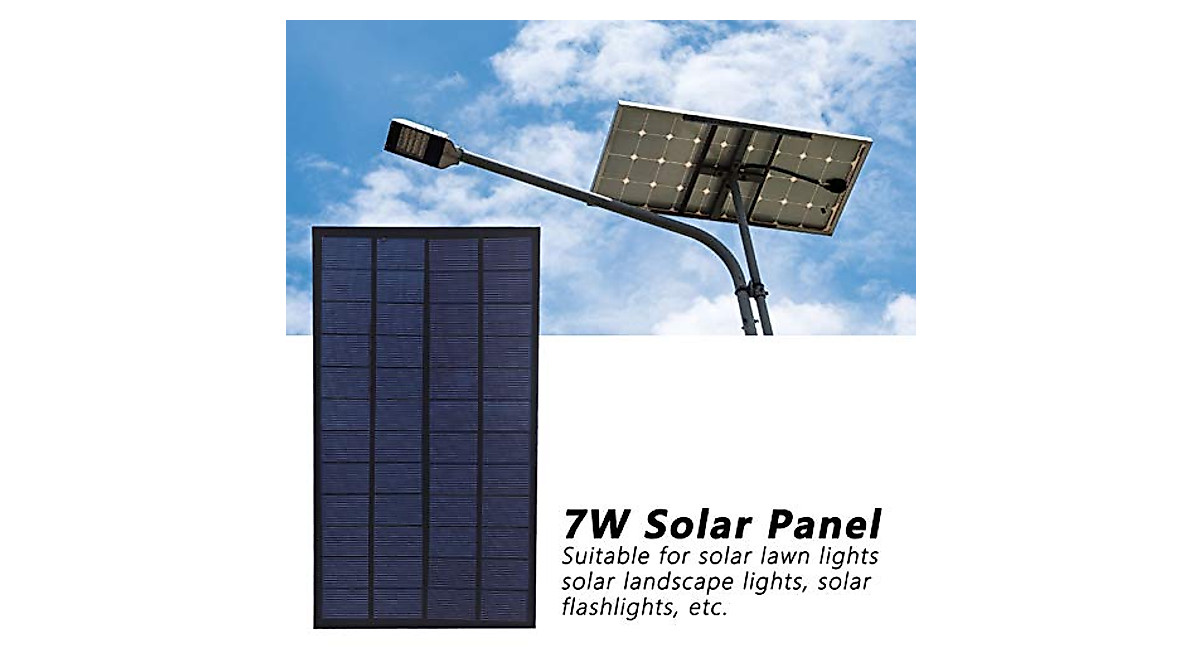 12V 7W Polycrystalline Solar Panel - Easy Install for Experiments