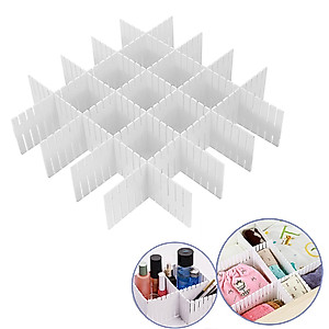 WeFoonLo 8pcs DIY Plastic Drawer Organizer Adjustable Drawer Dividers for Home Tidy Closet, Socks, Underwear, Office School Supplies, Kitchen Utensil Tools (White)