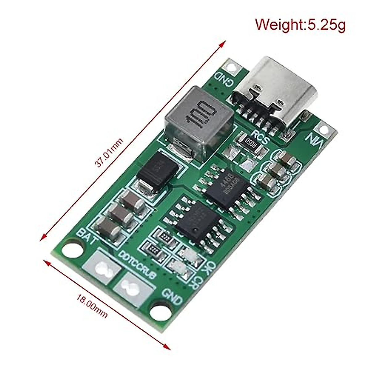 ANMBEST 2PCS 2S 4A Type-C to 8.4V Step-Up Boost LiPo Polymer Li-Ion Charger 7.4V 18650 Lithium Battery with LED Indicator for Electronic DIY