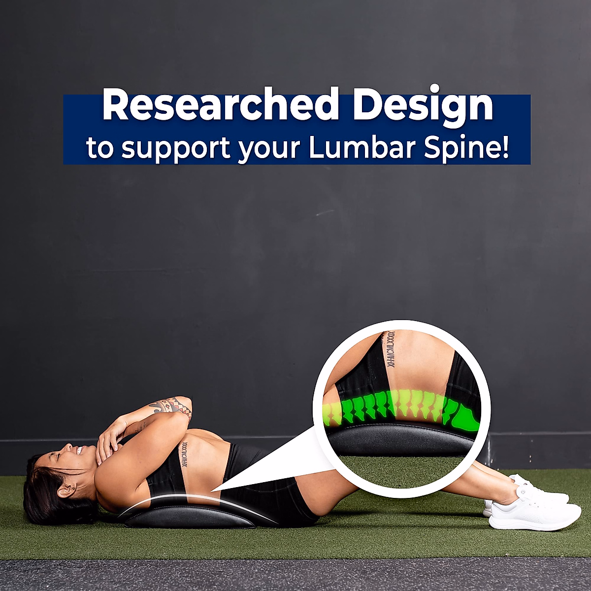 ABMAT Sit Up Mat- The Original Abdominal and Core Trainer Mat for Full Range of Motion Sit ups, Crunches and Ab Workouts Black Vinyl