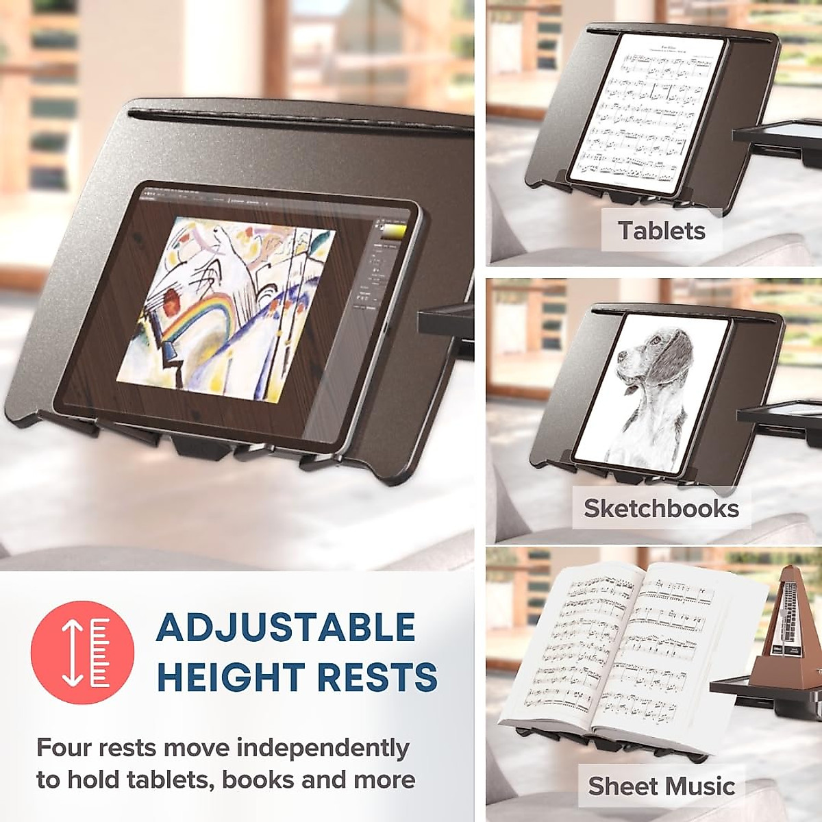 LEVO G2 Rolling Laptop Workstation Stand Cart Desk for Laptops, Books, Tablets, and Art, Made for Sofa, Bed, Chair, or Standing