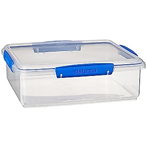 Sistema KLIP IT Utility Collection Bakery Box Food Storage Container, 14.8 Cup, Clear/Blue | BPA Free