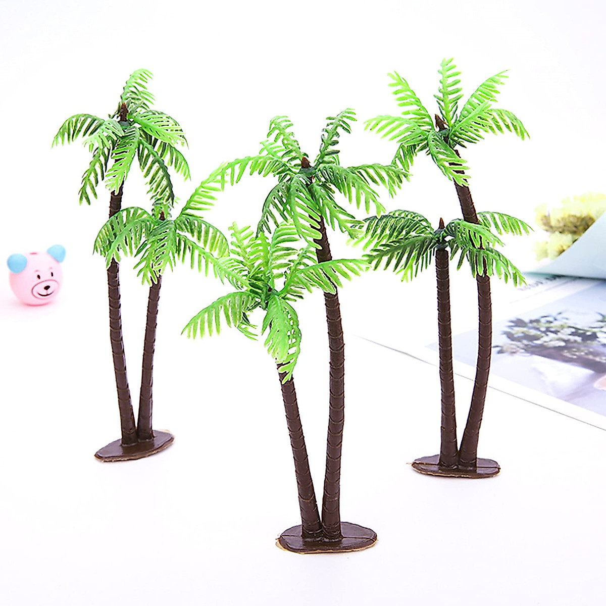 XHBTS 30 Pcs Coconut Palm Model Trees/Cake Topper - Charming Cupcake Topper Scenery Model Scenery Model for Cake Decorations or Building Model Landscape
