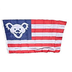 G3 Grateful Dead Flag Banner Dancing Bear Jerry Bear USA Stripe