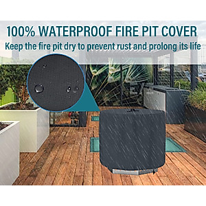 Fire Pit Cover for Solo Stove Bonfire 15" Fire Pit, 600D Heavy Duty Polyester Weatherpoof Cover for Solo Stove Yukon Professional Firepit Bonfire Shelter