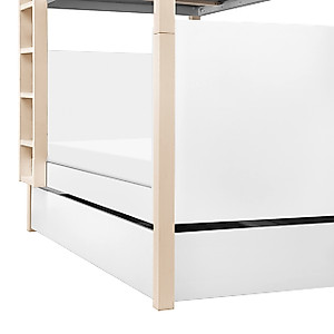 Babyletto Tiptoe Bunk Bed in White and Washed Natural
