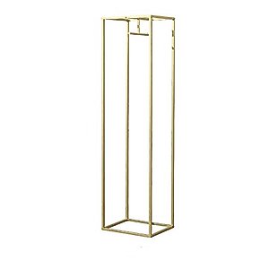FURVOKIA Modern Clothes Retail Heavy Duty Garment Racks,Metal Clothing Store Hanger Storage Shelves,Floor-Standing Display Rack (Gold Square Tube, 71" H)