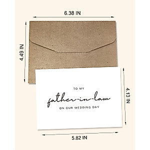 Set of 2 Parents In Law Wedding Day Card, Parents In Law Of The Bride/Groom Gifts, To My Father In Law On Our Wedding Day, To My Mother In Law On Our Wedding Day. （Father/Mother-in-Law B）