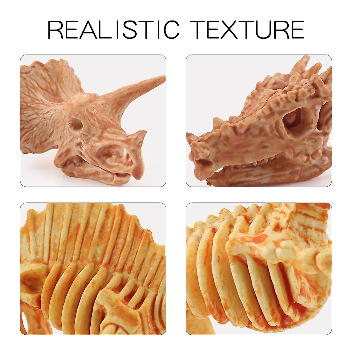 Dinosaur Head Skeleton Golden Dino Fossil Assorted Bones Playsets 23 PCS Action Figures Model Toys for Kids