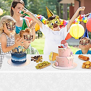 HEIPINIUYE 3 Pack Plastic Lace Tablecloth 54 X 108 Waterproof Disposable Lace Table Cover for Wedding Party Birthday Camping Bridal Shower Lace Paper Tablecloth