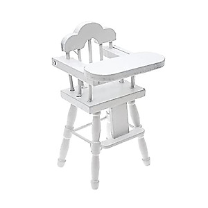 White Wooden Nursery Bedroom (5pcs) 1:12 Scale Dollhouse Furniture,Non-Toxic Paint