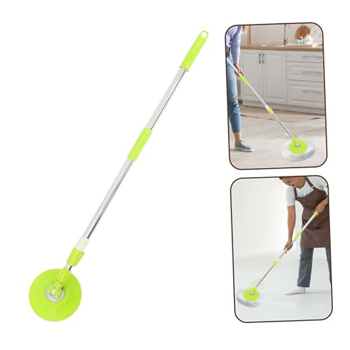 Hemoton 2pcs Rotating Mop Rod Mop Handles Telescopic Mop Handle Stick Domestic Straight Mop Rods Mop Handle Replacement Stick Commercial Cleaning Mop Handle Mop Poles Green Stainless Steel