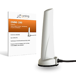 Poynting OMNI-280 Omnidirectional Wideband Cellular Desktop Antenna | SISO | 4G LTE | WiFi 2.4 GHz | 698-3800 MHz | Band 71 (2 Meter Cable)