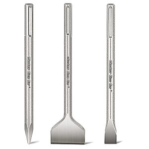 Monkey King Bar -Sds Max Bits 12INCH -Sds Max Chisel Bit- 3pcs Rotary Hammer Drill Chisel Bits Set for Drilling -Point Chisel, Scaling Chisel, Flat Chisels