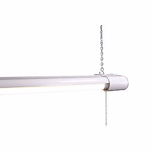 BALTORO 40w LED 4800 Lumen Double Tubes Utility Shop Light 5000K Daylight UL 100w Equivalent Pull on/Off. Surface/Suspension Mount, Garage, Warehouse, Workshop Linkable to 10 (12 Pack)