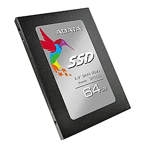 ADATA Premier SP600 64 GB 2.5" SATA III 6 Gb/s Read up to 550MB/s Solid State Drive (ASP600S3-64GM-C)