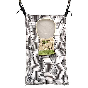 HDHYK Adjustable Space Saving Door Hanging Laundry Hamper with Stainless Steel Hooks