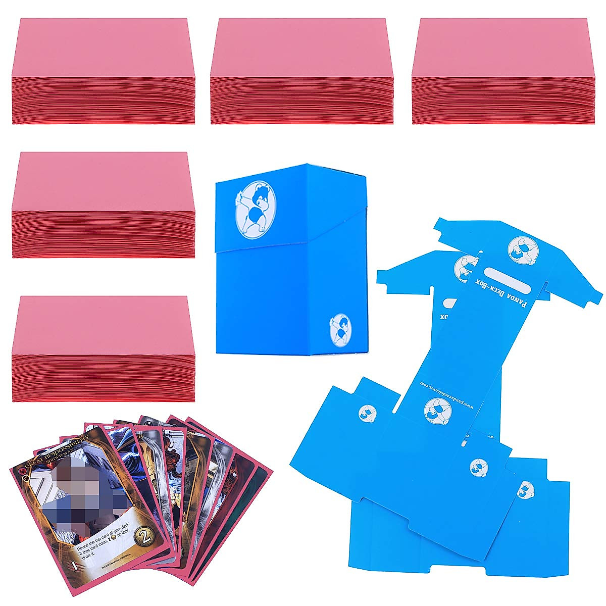 DeELF 500 ct TCG Standard Card Sleeves Bulk Deck Protector Standard Card Sleeves Cord for Collectible Gaming Cards (Pink Matte)