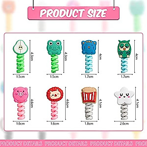 32 Pieces Colorful Cartoon Charger Cable Protectors USB Charger Cable Saver Silicone Animal Cable Buddies Flexible Cable Wire Protectors for Most Cellphone Data Lines (Cute Style,2 x 3 cm)