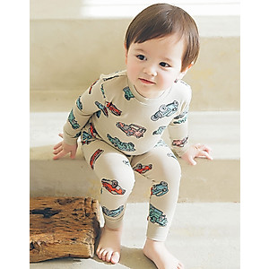 VAENAIT BABY Infant Toddler Girls Boys Pajamas Pjs 2pcs Set Modal Retro Car M