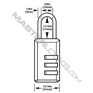 Master Lock Combination Padlock, 1, Black, 647D