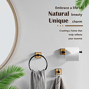 Sino Salected Bamboo Coat Hooks Wall Mounted Chocolates - 3 Pack Heavy Duty Towel Hooks for Wall Hanging Wood Black Rustproof Coat Rack Wall Mount Wall Hooks Bag Key Hat Hanger