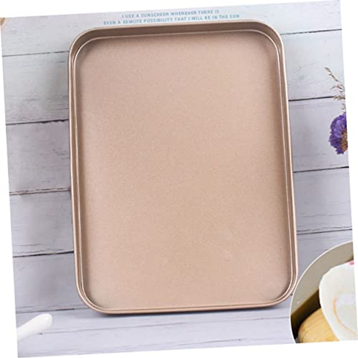 FURLOU 10 Square Pan Bread Oven Mini Oven Mini Loaf Pan Nonstick Loaf Pan Baking Cookie Sheets Pans Oven Cake Pan Cake Mold Pan Baking Tray Bakeware Bread Pan Baking Tools Golden Oval Plate