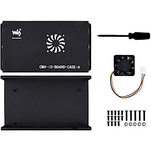 Metal Case/Box with Cooling Fan for Raspberry Pi Compute Module 4 IO Board, Mini Computer Chassis with HDMI,Ethernet,USB ,DSI Display Port, CSI Camera Port